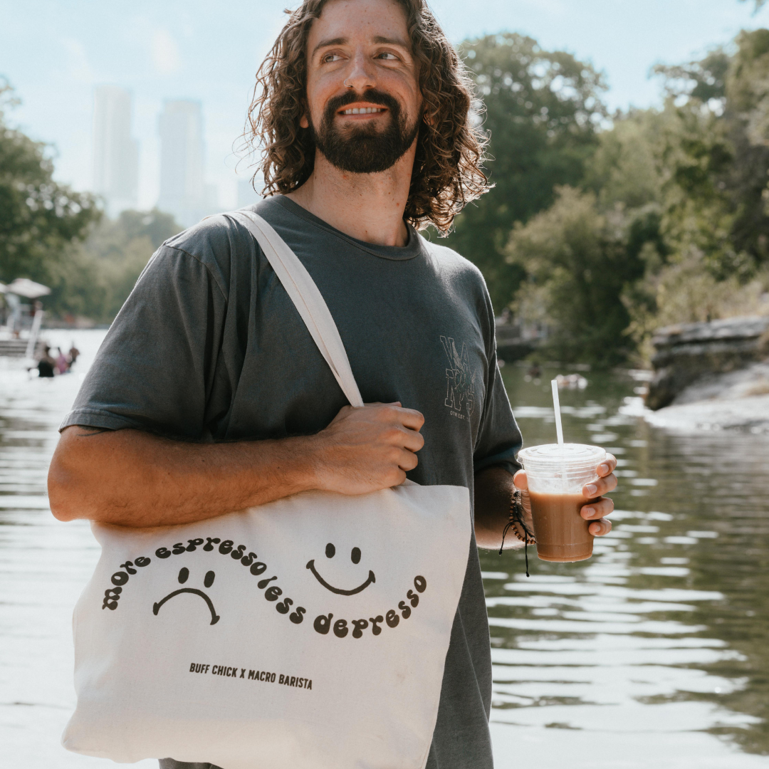 More Espresso Less Depresso Tote – Buff Chick Supplements